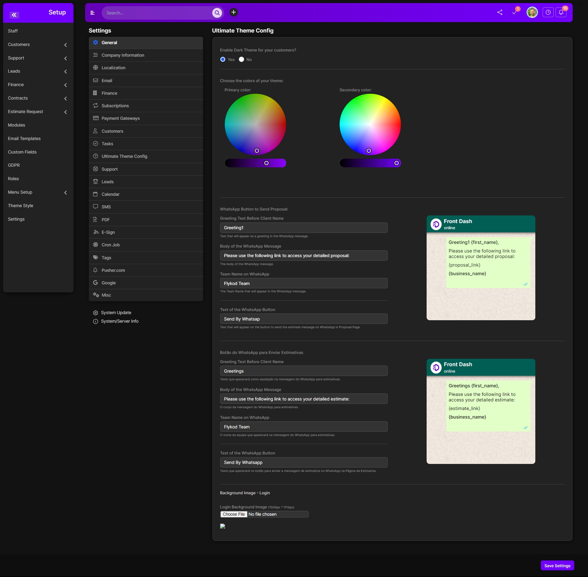 Ultimate Dark Theme - Perfex Theme CRM by Flykod | CodeCanyon